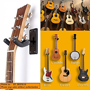 Guitar Wall Mount Guitar Hanger Acoustic Electric Guitar hanger Bass Ukulele Black hook Metal Holder Hangers