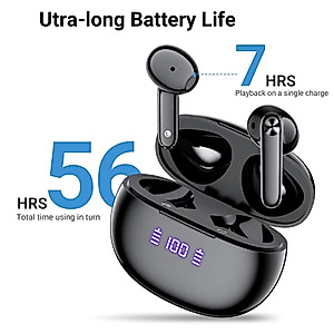 STADOR Wireless Earbuds Bluetooth Headphones 5.3 Clear Call 56H Playback IPX7 Waterproof Stereo Earphones with Wireless Charging Case LED Power Display in-Ear Headset for Workout/Home/Office