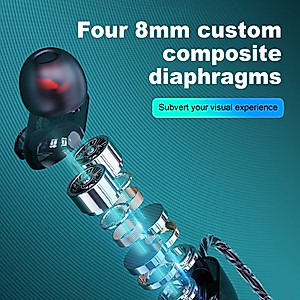 Wired Earphones, in-Ear Headphones Earphones with Microphone, in Ear Wired Earphones, Noise Isolating, Stereo Pure Sound Headphones for iPhones, iPads, Smartphone, MP3 Players etc. Blue