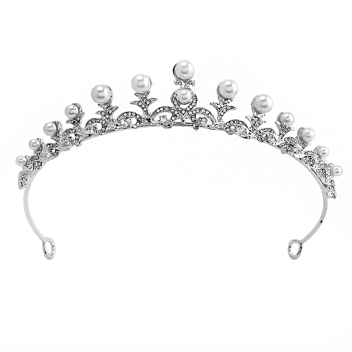 YADIRF Women Luxury Wedding Bridal Pearl Crown Diana Hair Band Headdress Tiara For Wedding Quinceanera Pageant Prom Party Birthday