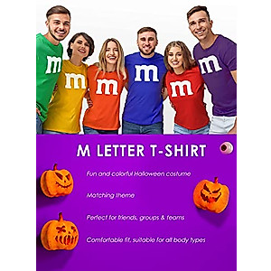 M Halloween Team Costume Funny Party Men's T-Shirt, L, Red
