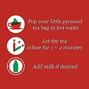 Pg Tips Premium Black Tea For a Classic Caffeinated Beverage,Pyramid Black Tea Bags,40 Count (Pack of 6)
