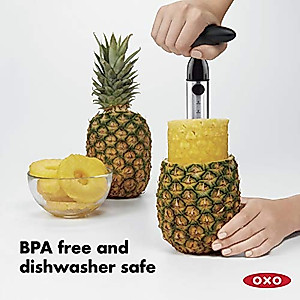 OXO Good Grips Stainless Steel Pineapple Corer & Slicer,Silver/Black