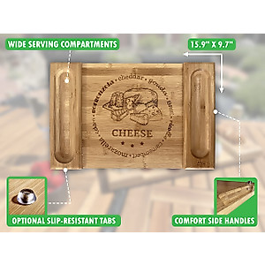 Bamboo Cheese Board Charcuterie Platter & Serving Tray Charcuterie Boards Gift Set Butter Board Perfect Choice for Gourmets, Birthday Presents, Wedding Gifts, Mothers & Housewarming Gifts