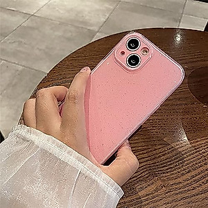 Fycyko for iPhone 13 Mini Case Glitter Bling Cute Women Girl Phone Case Soft Twinkle Sparkly Protective Case for iPhone 13 Mini-Pink