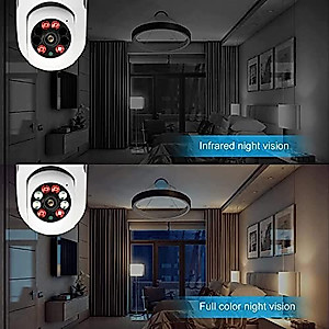 ARMIDO Wireless WiFi PTZ 1080p Light Socket Bulb Security Camera Floodlight Night Vision Motion Detection Two-Way Audio 2.4Ghz and 5Ghz Support
