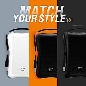 Silicon Power 2TB Rugged Portable External Hard Drive Armor A30, Shockproof USB 3.0 for PC, Mac, Xbox and PS4, Black