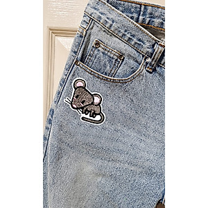 Tiny Truly Lovely Mouse Rat Cartoon Children Kid Embroidered Sew on Patches Stickers Logo Clothes T-Shirt Jackets Hats Jeans Backpacks DIY Embroidery Costume Patch for Men Women Boys Girls (3 PCS)