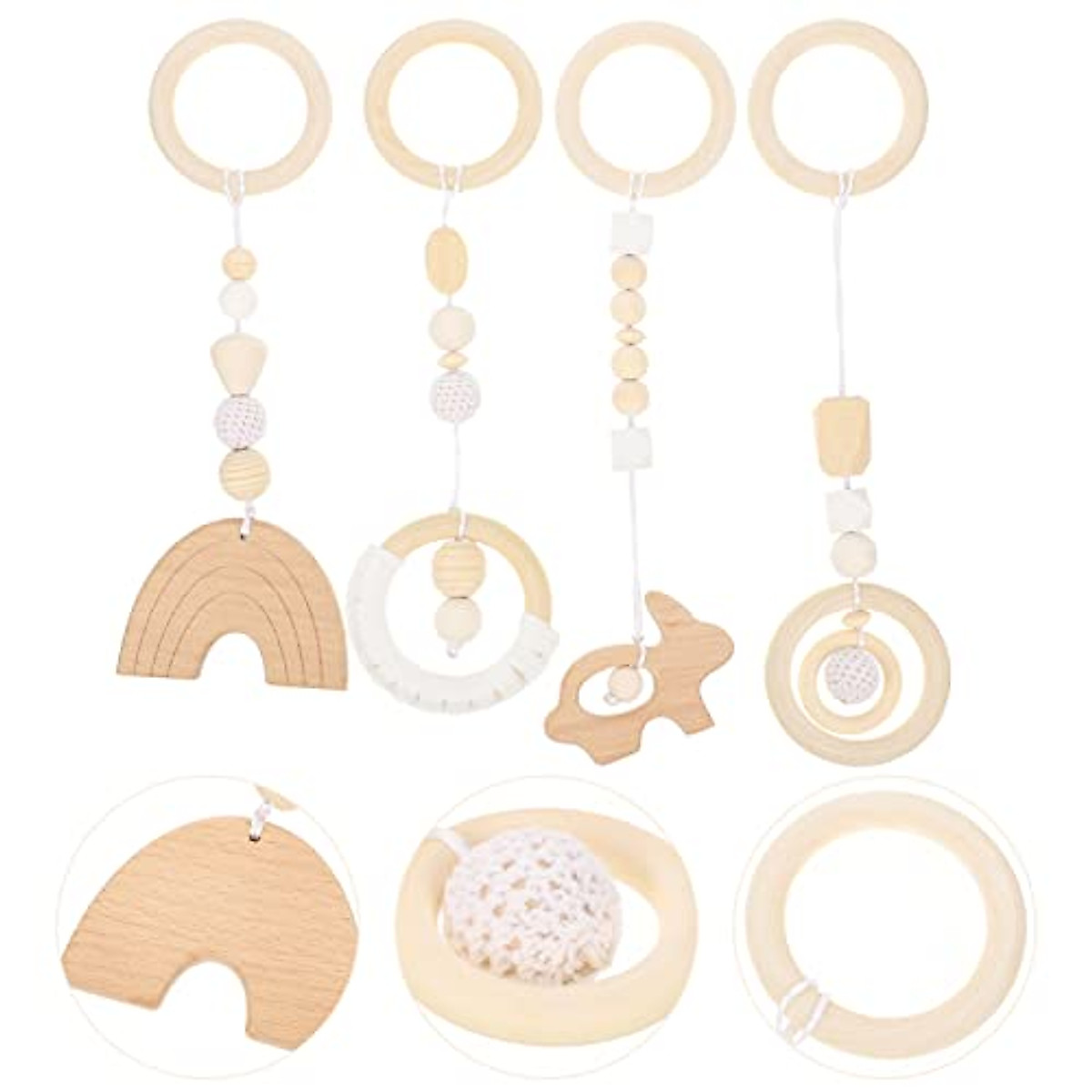 NUOBESTY 4Pcs Newborn Fitness Hanging Toys Infant Fitness Rack Pendants Baby Photo Props