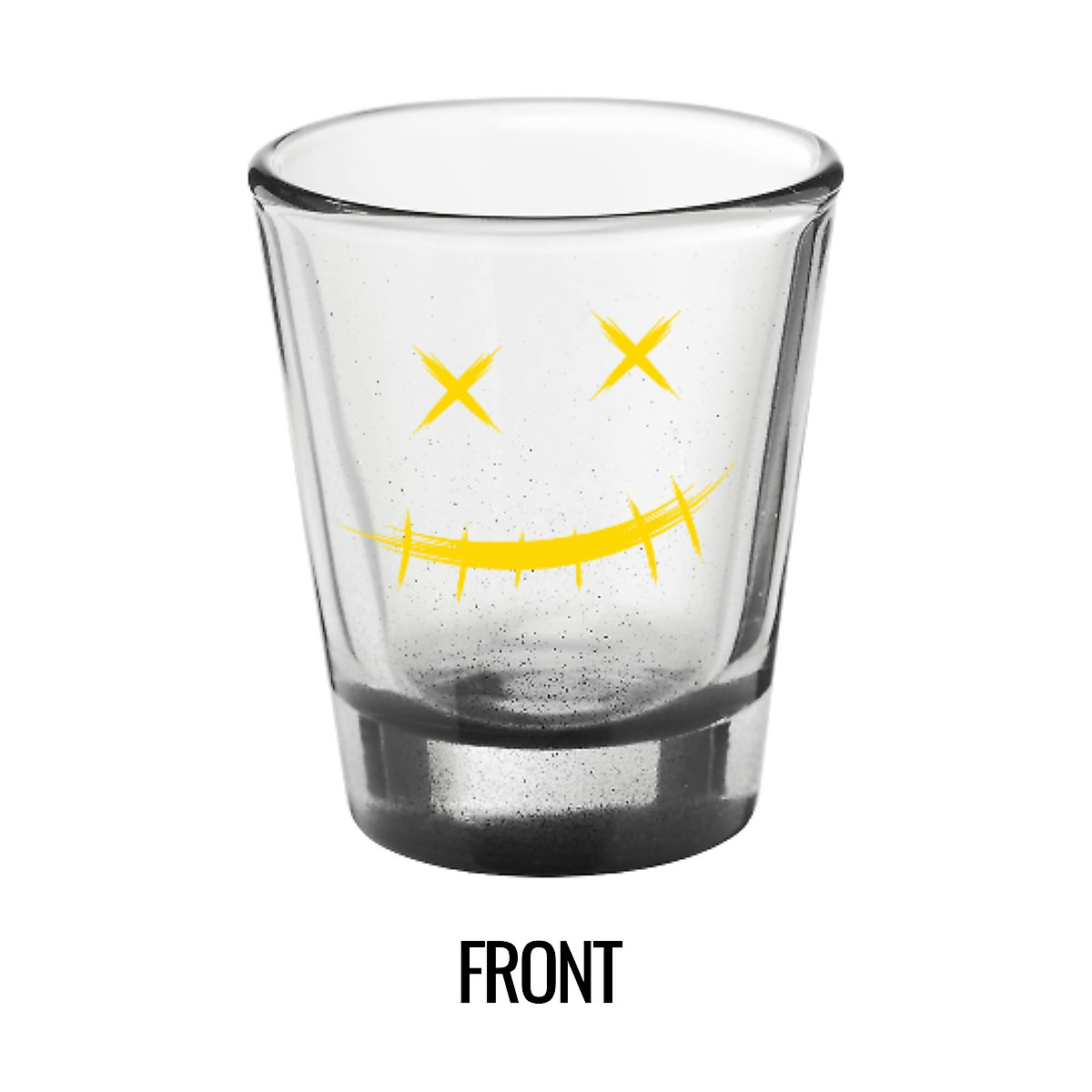 Tipsy Umbrella “SMILEY FACE” Shot Glass (BLACK) (1.75 oz) (2)
