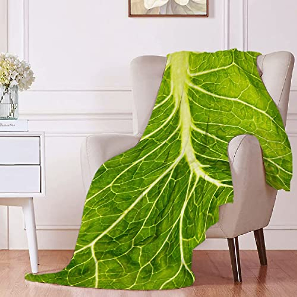 RICKYOUNG Lettuce Flannel Lightweight Blankets Quilt Plush Fleece Soft Bedding Throw Blanket for Couch and Bed 80"x60" for Adult