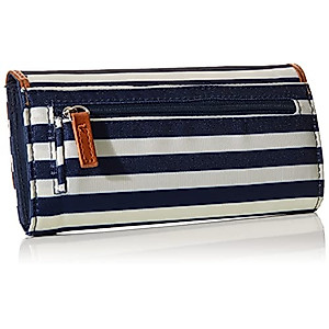 Nautica womens The Perfect Carry All Money Manager Wallet Oraganizer with RFID Blocking Wallet, Indigo/Bone/Sand, One Size US
