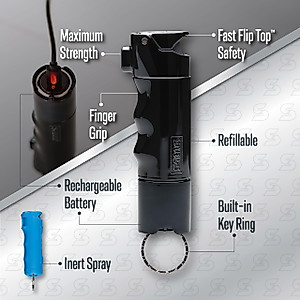 SABRE SMART Bluetooth Pepper Spray for Self Defense w/ Live GPS Tracking, Text & Phone Call Alerts in Emergencies, Fast Flip Top, Training Spray, Refill Canister Available, 0.54 fl oz