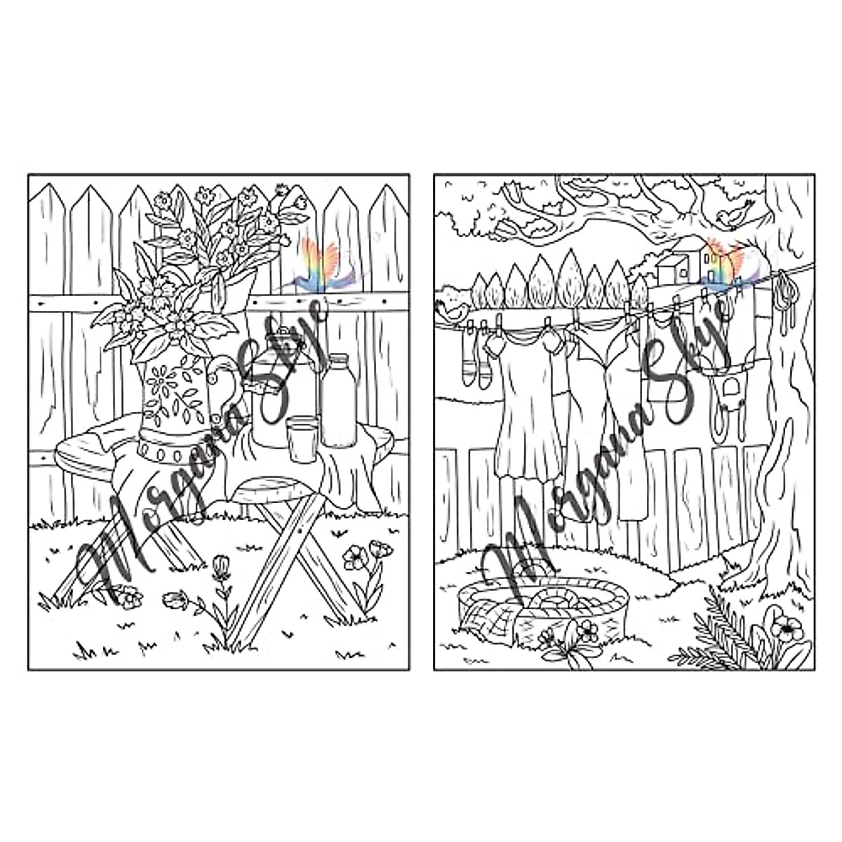 Farmhouse Coloring Book: Easy Countryside Designs with Cute Farm Animals, Beautiful Flowers and Relaxing Landscapes for Stress Relief and Relaxation