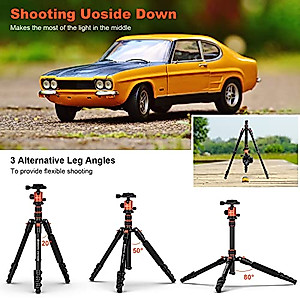 GEEKOTO 58” DSLR Tripod, Compact Aluminum Alloy Lightweight Camera Tripod with 360 Degree Panorama Ball Head, Professional Camera Tripod for Travelling, Learning and Working