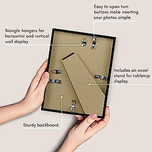 Americanflat 6x8 Picture Frame in Black - Set of 2 - Thin Border 4x6 Frame with Mat and 6x8 Frame Without Mat - Horizontal and Vertical Formats for Wall and Tabletop