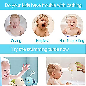 Baby Bath Toys-Wind up Turtle Bathtub Toys,Toy for Babies 6-12 Months Floating Swimming Turtles for Boys Girls,Baby Shower Bathtime Fun Pool Toys for Toddlers,Gift for 1 2 3 4 Year Old Boys Girls
