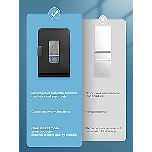 Northclan 15L Mini Fridge for Bedroom, 110V AC/ 12V DC Portable Thermoelectric Cooler and Warmer Small Refrigerators for Home, Dorm, Office and Car, Skincare, Cosmetic, Beverage, Removable shelf