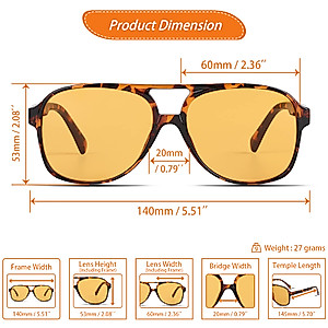 Xpectrum Big 70s Retro Clear Yellow Sunglasses for Men Women Vintage Trendy Sun Glasses (Tortoise Shell Yellow)