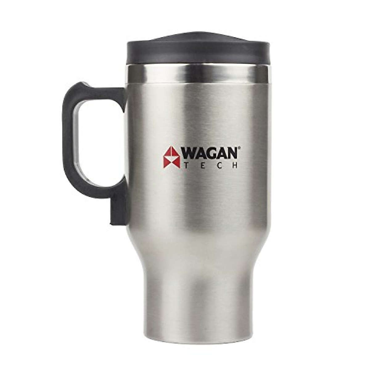 Wagan EL6100 12V Stainless Steel 16 oz Heated Travel Mug with Anti-Spill Lid, 1 Pack