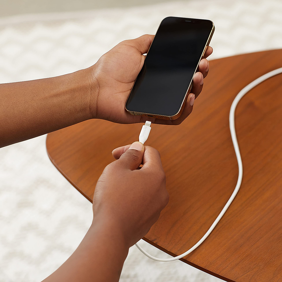 Amazon Basics USB-A to Lightning ABS Charger Cable, MFi Certified Charger for Apple iPhone 14 13 12 11 X Xs Pro, Pro Max, Plus, iPad, 3 Foot, White, (Pack of 2)