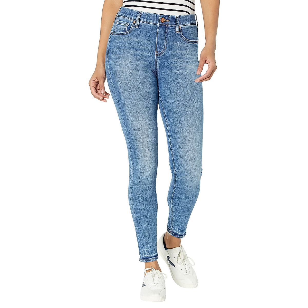 Jag Jeans Valentina Faux Fly Pull-On Skinny Jeans Atlanta Blue 10 (30" Waist) 29