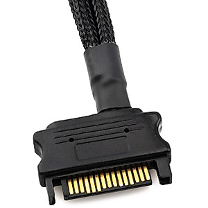 CRJ 15-Pin SATA to 3 PC Fan Power Adapter Cable - 12-inch (30cm), Black Sleeved - Power Up to Three 3-Pin & 4-Pin Computer Cooling Fans from an ATX 15-Pin SATA Power Connector (12V - Full Speed)