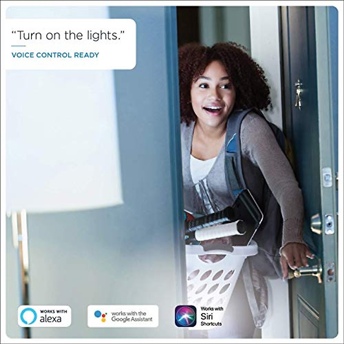 WiZ IZ0026023 60 Watt EQ A19 Smart Wifi Connected LED Light Bulbs/Compatible with Alexa and Google Home, no Hub required, Dimmable Soft White, 3 Count