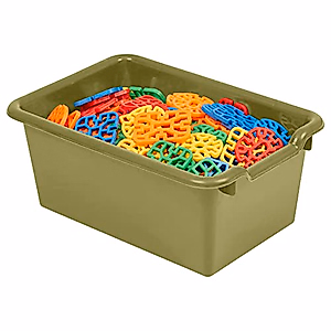 ECR4Kids Scoop Front Storage Bin, Multipurpose Organization, Fern Green, 5-Piece