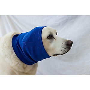 FDANDADE Quiet Ears for Dogs，Dog Hematoma Ear Wrap for Dogs Anxiety Relief – Noise Canceling for Fireworks, Thunderstorms, Pet Grooming & Force Drying(Blue M)