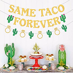 Lesbian Bachelorette Party Decorations, Same Taco Forever Banner, Cactus Diamond Ring Garland for Fiesta Gay Lesbian Wedding Supplies