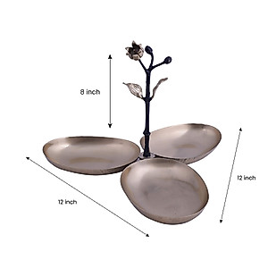 3 Bowl Condiment Server - Decorative Fruit Bowl Salad Popcorn Serving Tray - Home Essentials for Chips, Cereal & Condiments - Small Decorative Bowl - Versatile Kitchen Counter Organizer & Serveware