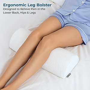 5 STARS UNITED Half Moon Bolster Semi-Roll Pillow and Seat Cushion for Desk Chair, Bundle