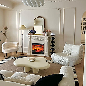 23 inch Electric Fireplace Insert, Realistic Red Bricks Electric Fireplace with Remote Control, 3 Adjustable LED Brightness Flames, Overheat Protection, 1400W Faux Fireplace for Bedroom