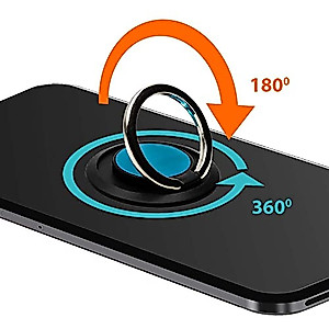 Phone Grip Ring Holder, 360° Rotation Finger Gripper and Kickstand for iPhone & Samsung, Compatible with Cell Phone Magnet and All Magnetic Mounts - Silver