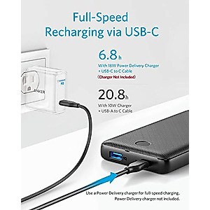 Anker USB C Power Bank, PowerCore Essential 20000 PD (18W) Power Bank, High Cell Capacity 20000mAh Portable Charger Battery Pack for iPhone 12/Mini/Pro/Max Pro/11/X, Samsung (PD Charger Not Included)