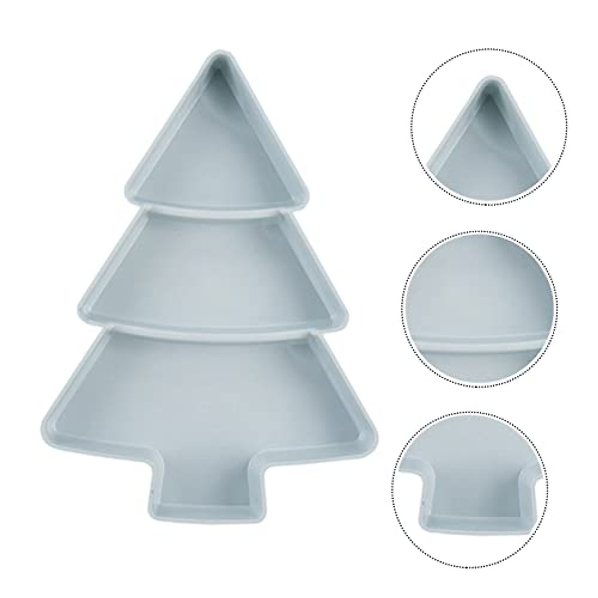 NOLITOY 4 Pcs Christmas Tree Afternoon Tea Dessert Plates Christmas Serving Tray Christmas Accessory Compartment Serving Plate Holiday Snack Sushi Plates Ceramics Cookie Plastic