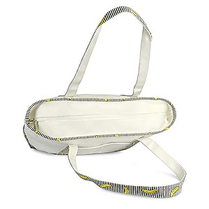 DALIX 23" Premium 24 oz. Cotton Canvas Shopping Tote Striped Banana