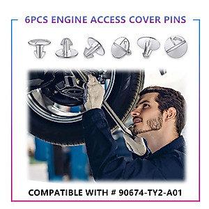 neynavy 8 PCS Lower Engine Cover Bolt Pin Screws, Radiator Engine Access Cover Pin, Lower Engine Cover Bolt Radiator Access Cilps, Suitable for Accord Civic CRV (Silver)