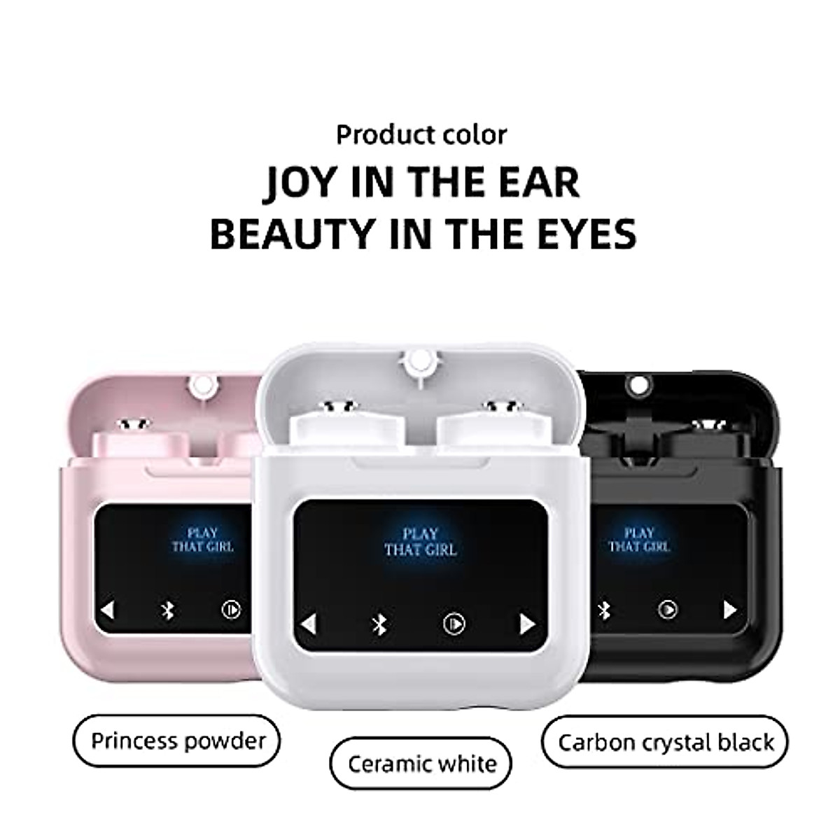 2 in 1 MP3 Player Combo Bluetooth Wireless Earbuds,TWS Bluetooth Earphones with TF Card Slot,30H Playtime with Charging Case Built-in Touch Control LED Screen for Sports Workout Hiking(Pink)
