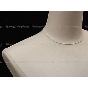 Adult Female White Linen Pinnable Dress Form Mannequin 3/4 Torso with Thighs and Rolling Chrome Base #F1WL-WCDX