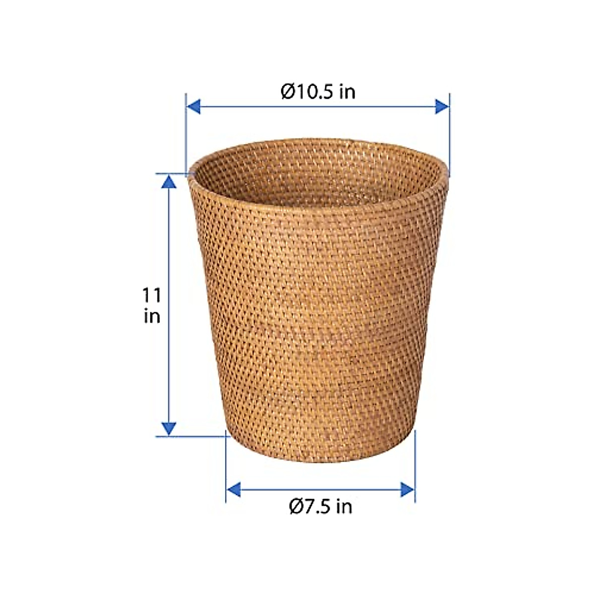 Kouboo Loma Round Rattan Paper Waste Basket (Honey-Brown)