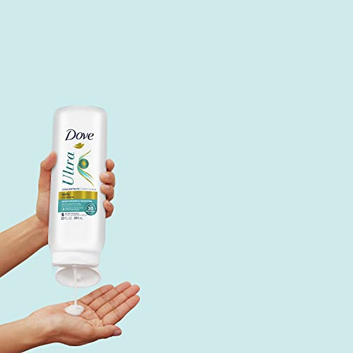 Dove Ultra Daily Moisture Concentrate Conditioner for Dry Hair Moisturizes and Smooths in 30 Seconds, With Fast-Detangle Technology and 2X More Washes 20 oz