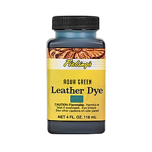 Fiebing's Leather Dye - Alcohol Based Permanent Leather Dye - 4 oz - Aqua Green