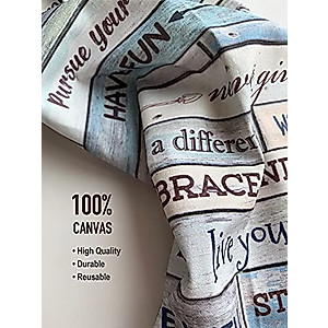 Hglian Inspirational Grocery Bag Storage Dispenser Today Is A New Day Quotes Plastic Bag Holder Organizer Container for Shopping Trash bags -Teal Motivational Kitchen Décor Canvas Art 23x9