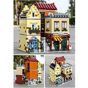 General Jim's Building Blocks Lighted Music Store Coffee Cafe Shop and Lounge Modular Building Blocks Bricks Set | Compatible with Lego City Sets