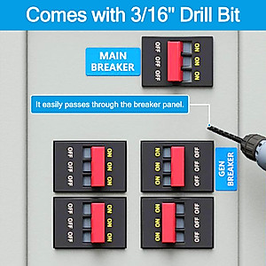ACANORA Generator Interlock Kit for General Electric GE 150 or 200 Amp Panel, 1 1/4 Inches Spacing, Silver