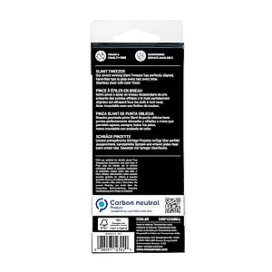 Tweezerman Stainless Steel Slant Tweezer - Eyebrow Tweezers for Women and Men (Black)