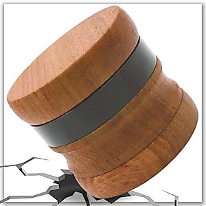 One Piece Of Grinder , Molinillo , Grinder Headchef Including A Larger Black Bag , Spatula & Brush , Small Grinder 100% Wood Finish & Inside Black Aluminum , Grind Designed With A 2.5 Inch