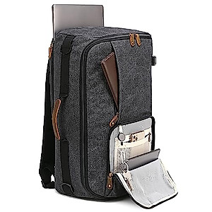 G-FAVOR Travel Backpack, Carry On Backpack 40L Large Canvas Rucksack 17 inch Laptop Backpack Duffel Bag Weekender Overnight Travel Bags